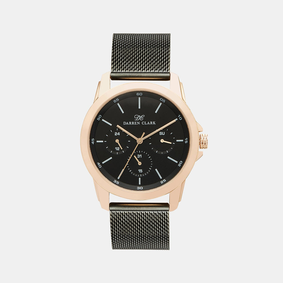Darren Clark Men's Chronograph Round Dial Quartz Black Mesh Watch 1007F ...